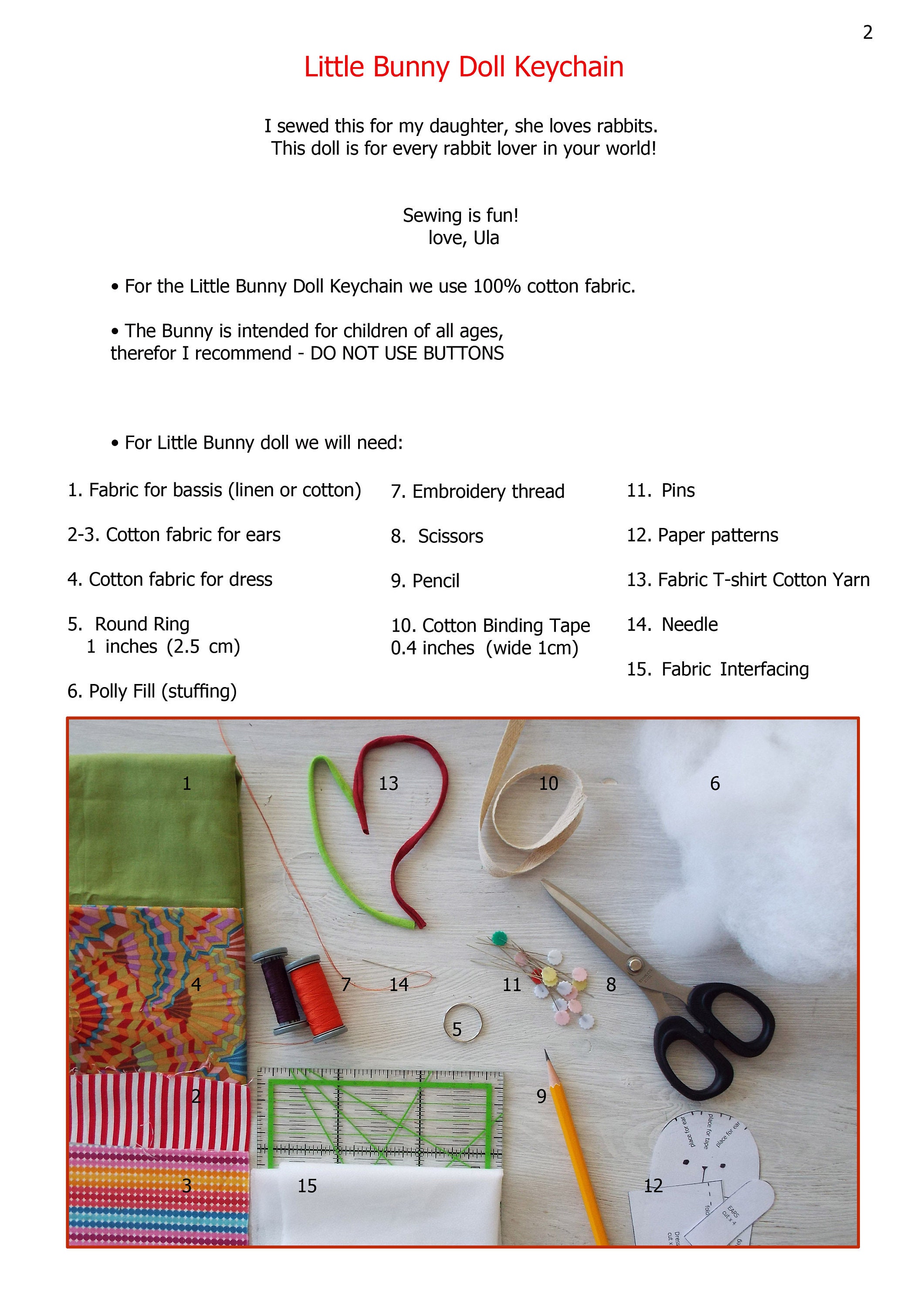 Bunny Stuffed Animal Pattern Keychain Little Rabbit PDF Sewing | Etsy