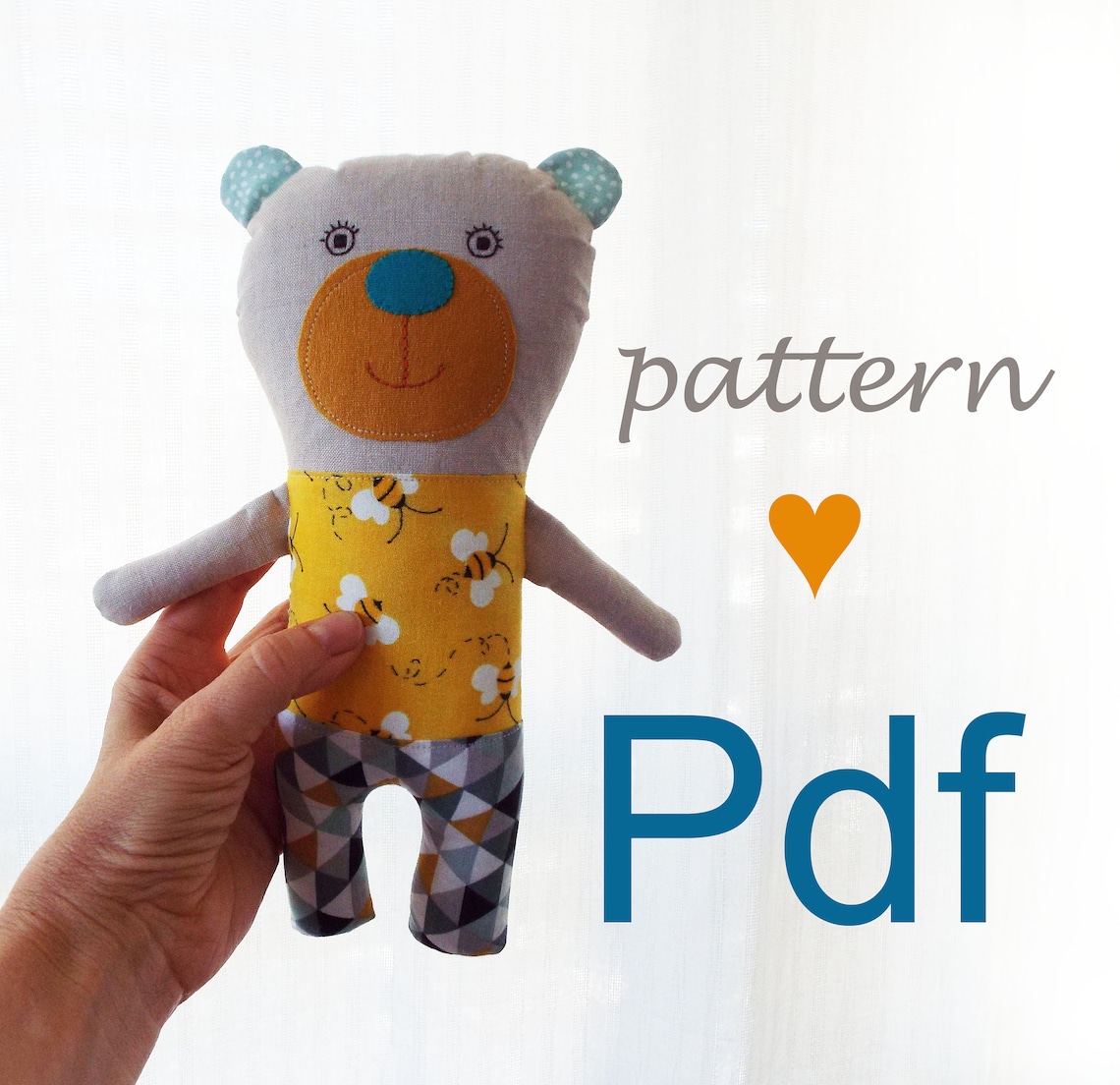 Rag doll teddy bear pattern . Stuffed bear toy pattern . Rag | Etsy