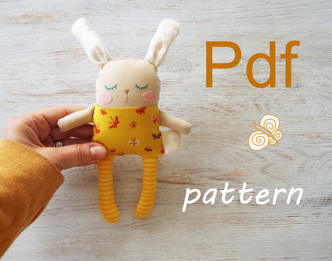 Plush Bunny Pattern in sleeping bag DIY Sewing pattern PDF | Etsy
