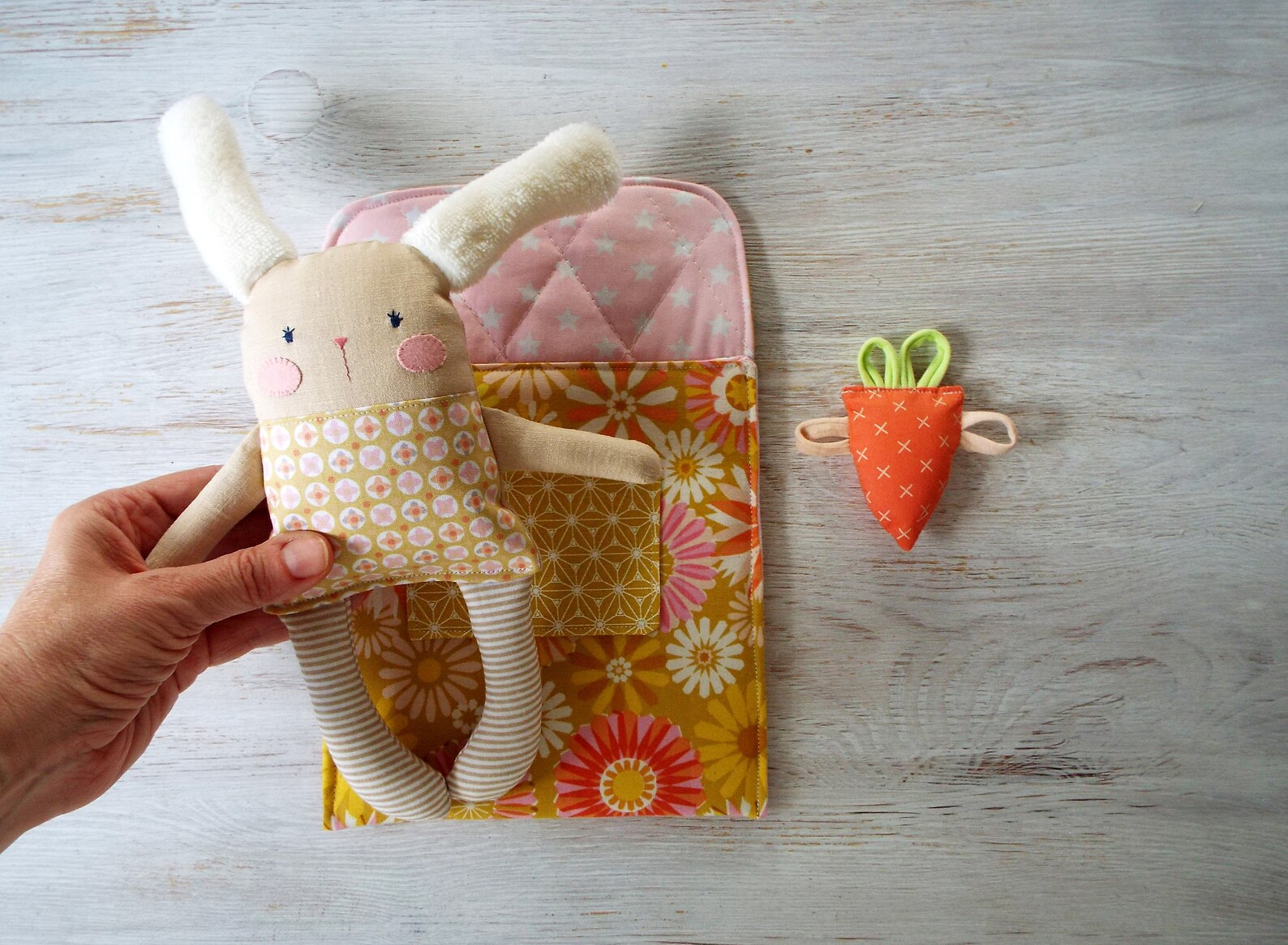 Plushie Bunny Sewing Pattern Rabbit With Carrot in Sleeping - Etsy