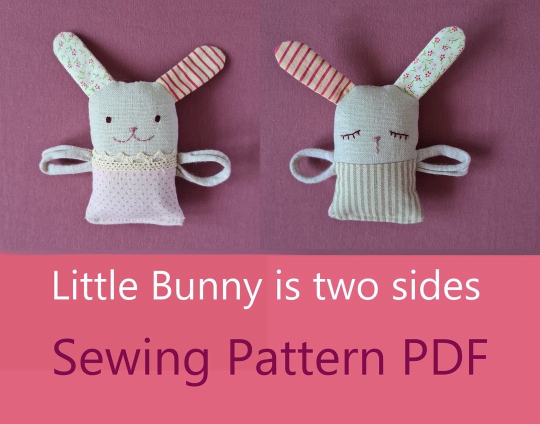 Stuffed Little Bunny Doll Sewing Pattern, Rag Bunny is a Two Sides ...