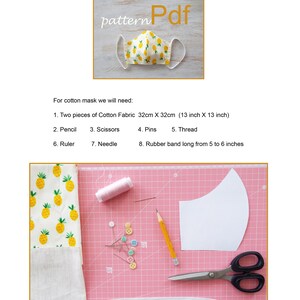 Washable Face Mask Pattern PDF Sewing, 3 Size for Family, to Sew ...
