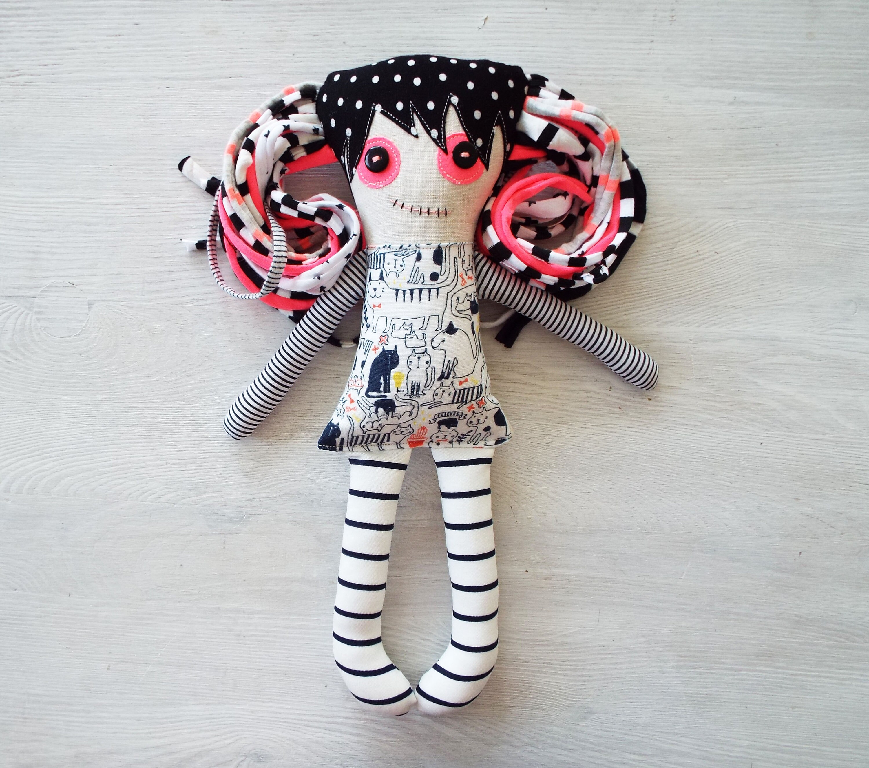 Halloween Gothic Doll Sewing Pattern Cloth Doll Pattern | Etsy