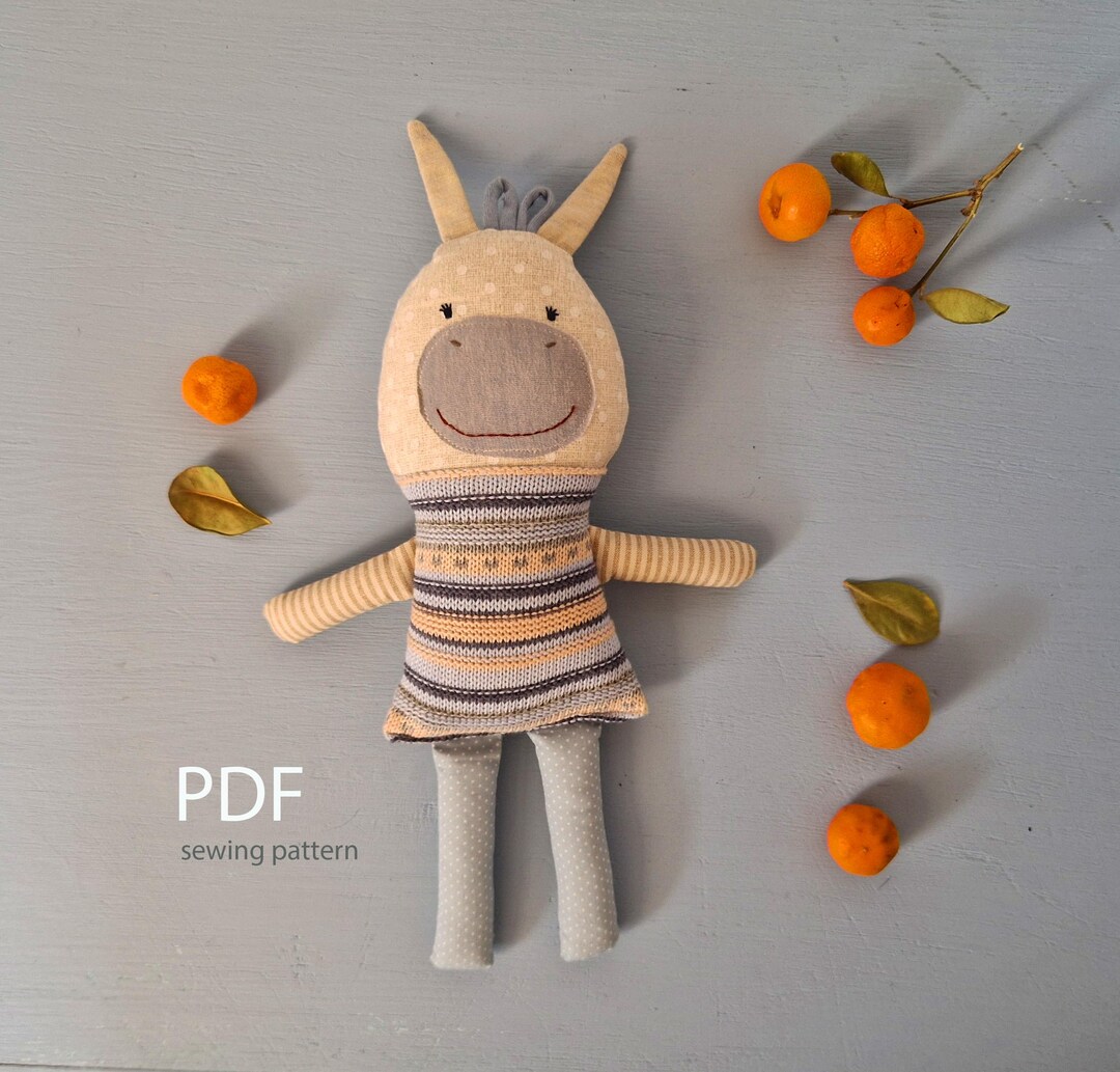 Donkey Stuffed Animal Sewing Pattern, Cloth Doll (PDF Pattern) - Etsy UK