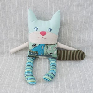 Rag Cat Doll Pattern Sewing PDF - Handmade Cloth Doll Pattern Cat for ...