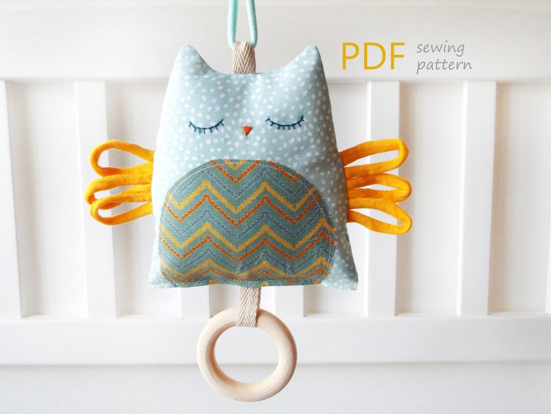 Teething Toys Owl Sewing Pattern. Owl Nursery Decor Rag Doll Pattern ...