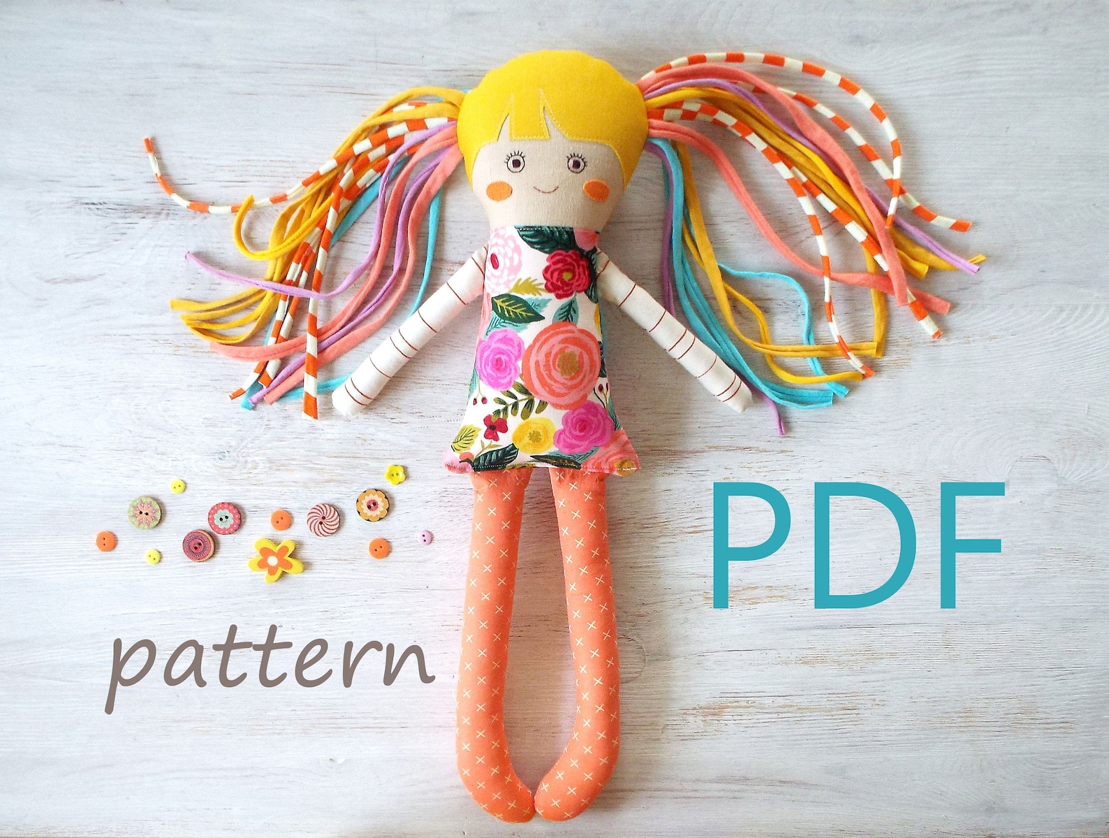 DIY Big Doll Sewing Pattern Stuffed Doll 18 Inch Pdf for - Etsy