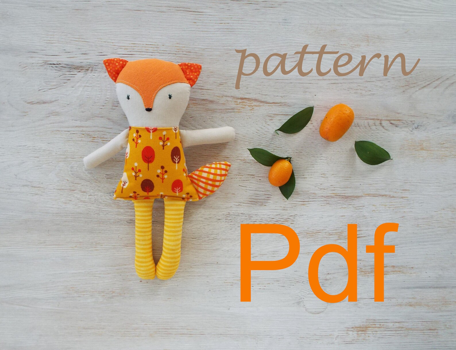Orange Fox Doll Pattern Sewing Handmade Cloth Toy Pattern - Etsy Australia