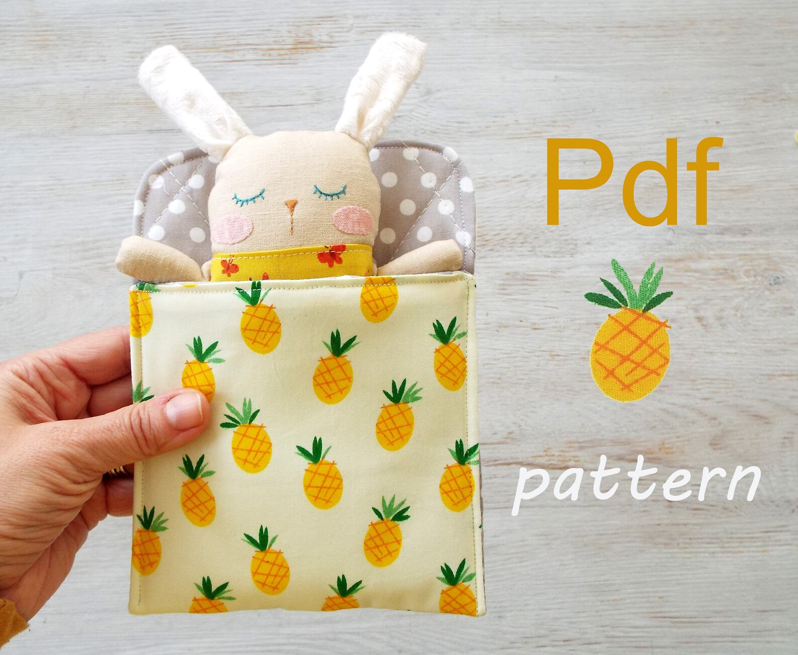 Plush Bunny Pattern in sleeping bag DIY Sewing pattern PDF | Etsy