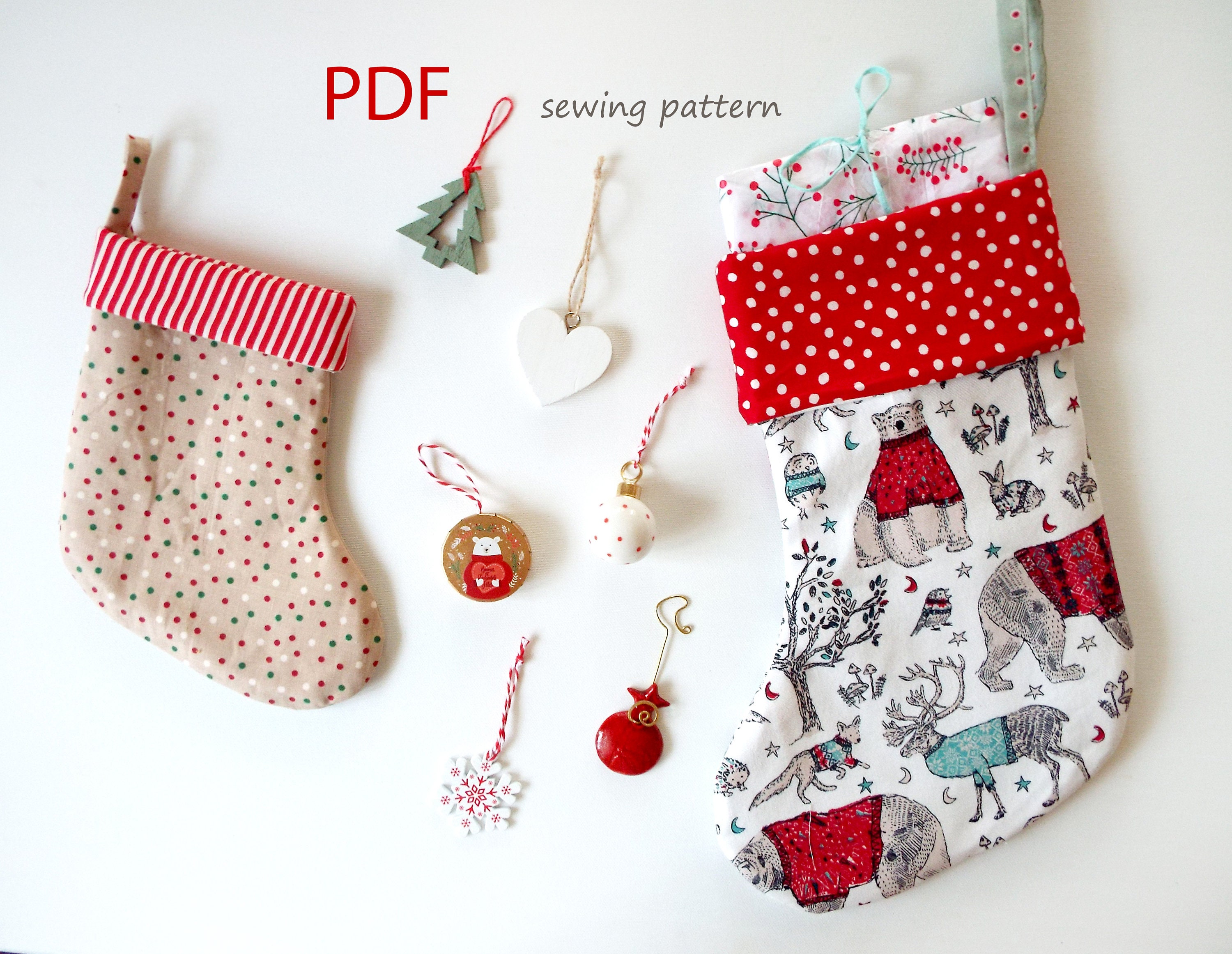 Christmas Stocking Primitive Christmas Sewing Pattern | Etsy