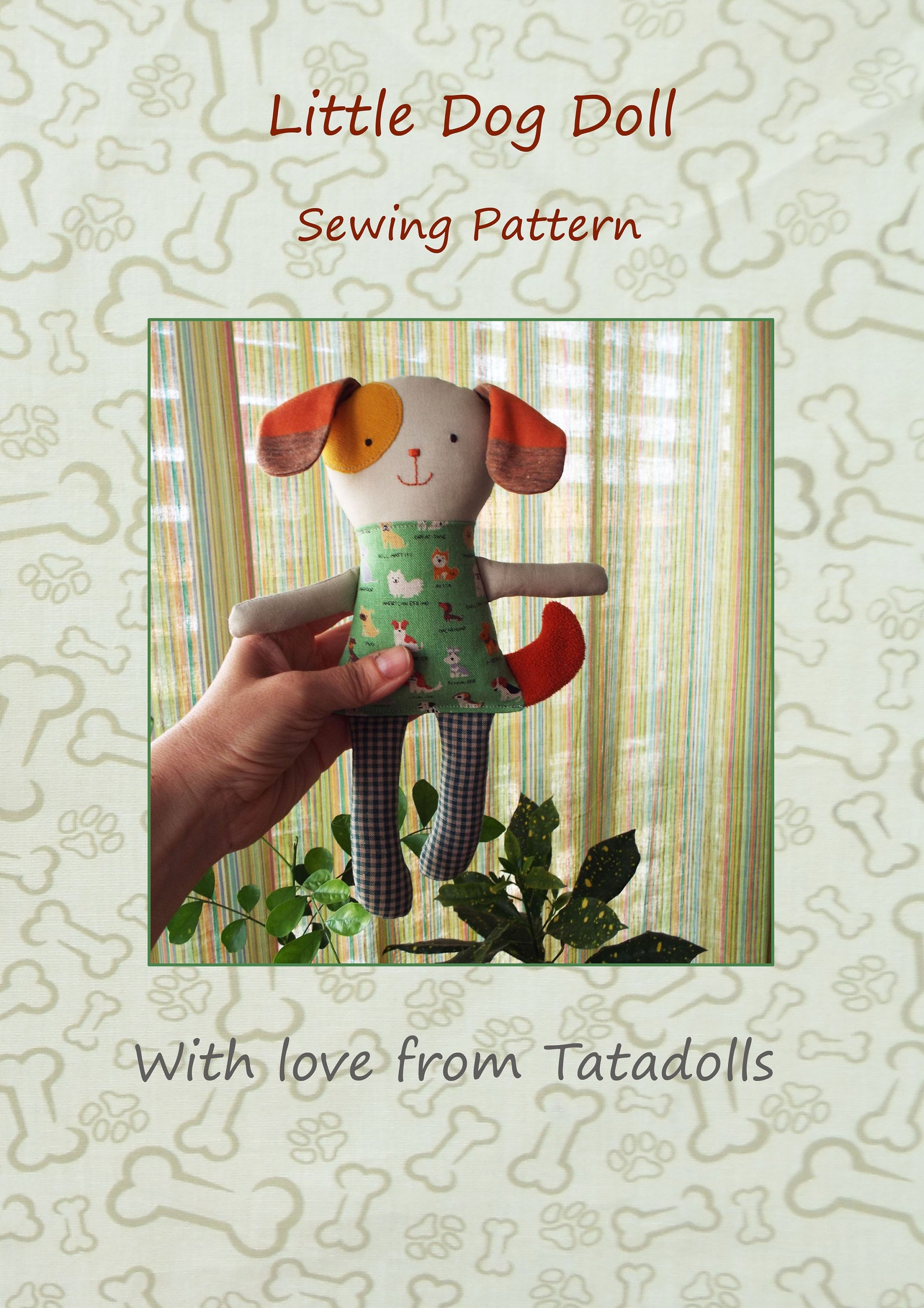 DIY Stuffed Dog in Bag Pattern Sewing Rag Dog Doll Handmade - Etsy