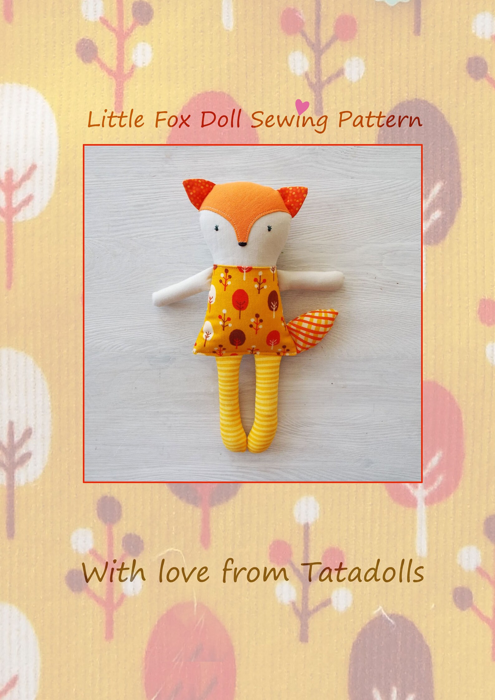 Orange Fox doll Pattern Sewing Handmade cloth toy pattern | Etsy