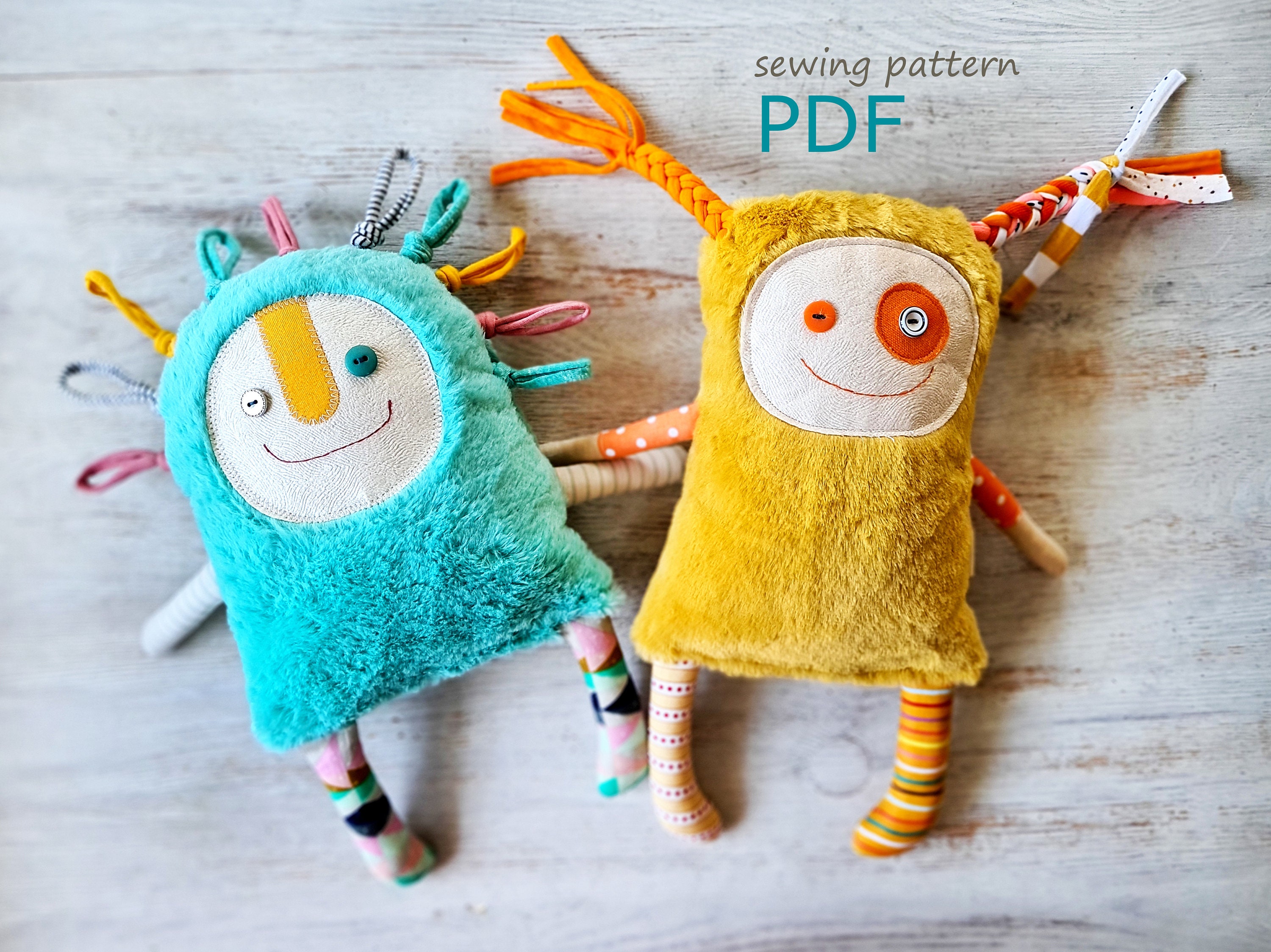 Plushie Monster Doll Sewing Pattern, Plush Toy, Worry Doll for Toddler ...