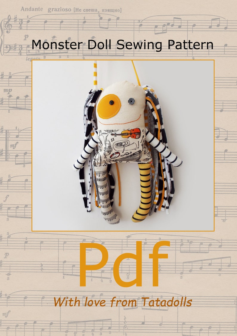 DIY Stuffed Monster Doll PDF Pattern Worry Doll Gift for - Etsy UK