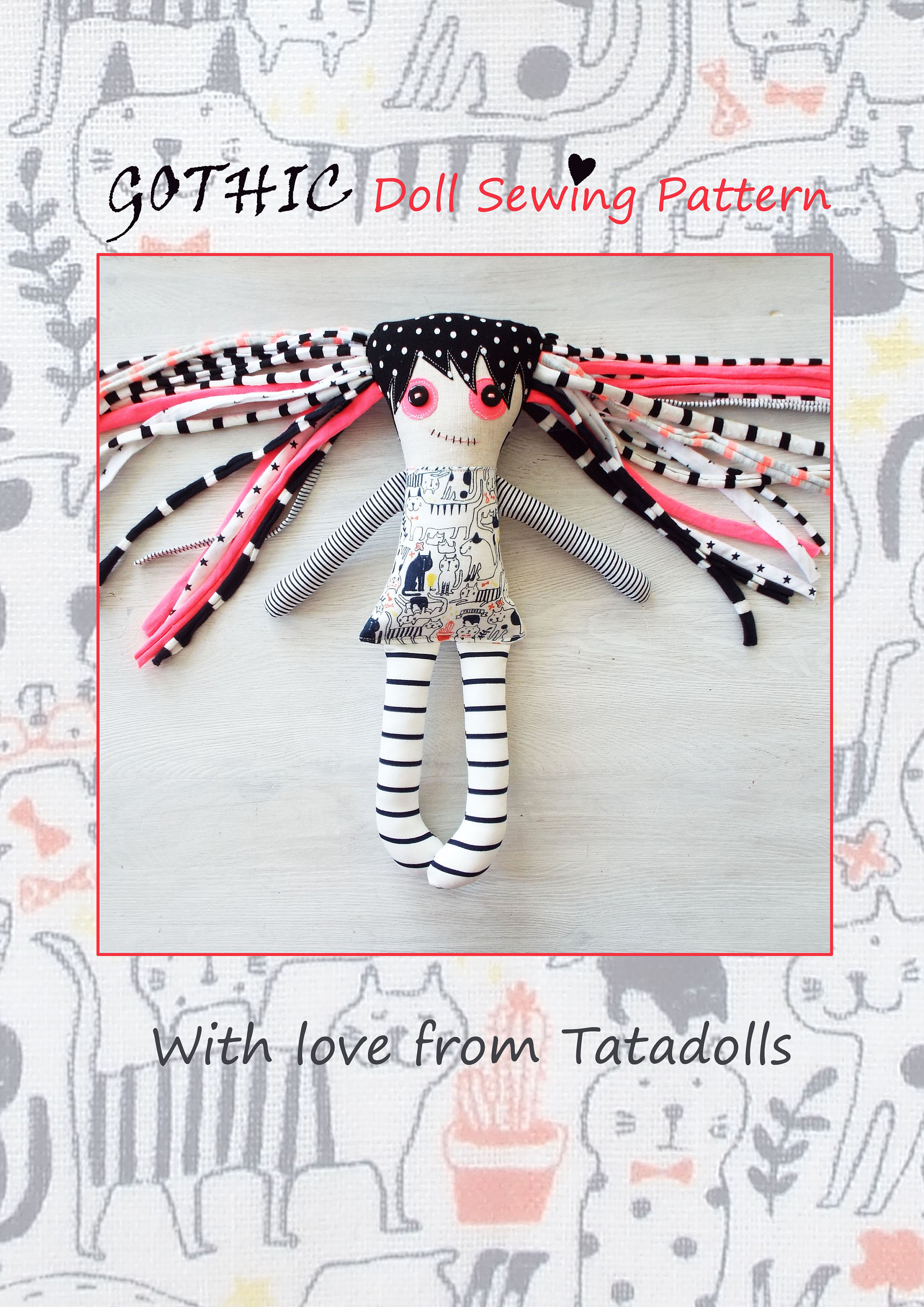 Halloween Gothic Doll Sewing Pattern Cloth Doll Pattern | Etsy