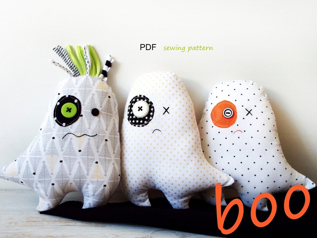 Cute Ghost Sewing Pattern Pdf. Ghost Rag Doll Pattern Halloween Nursery ...