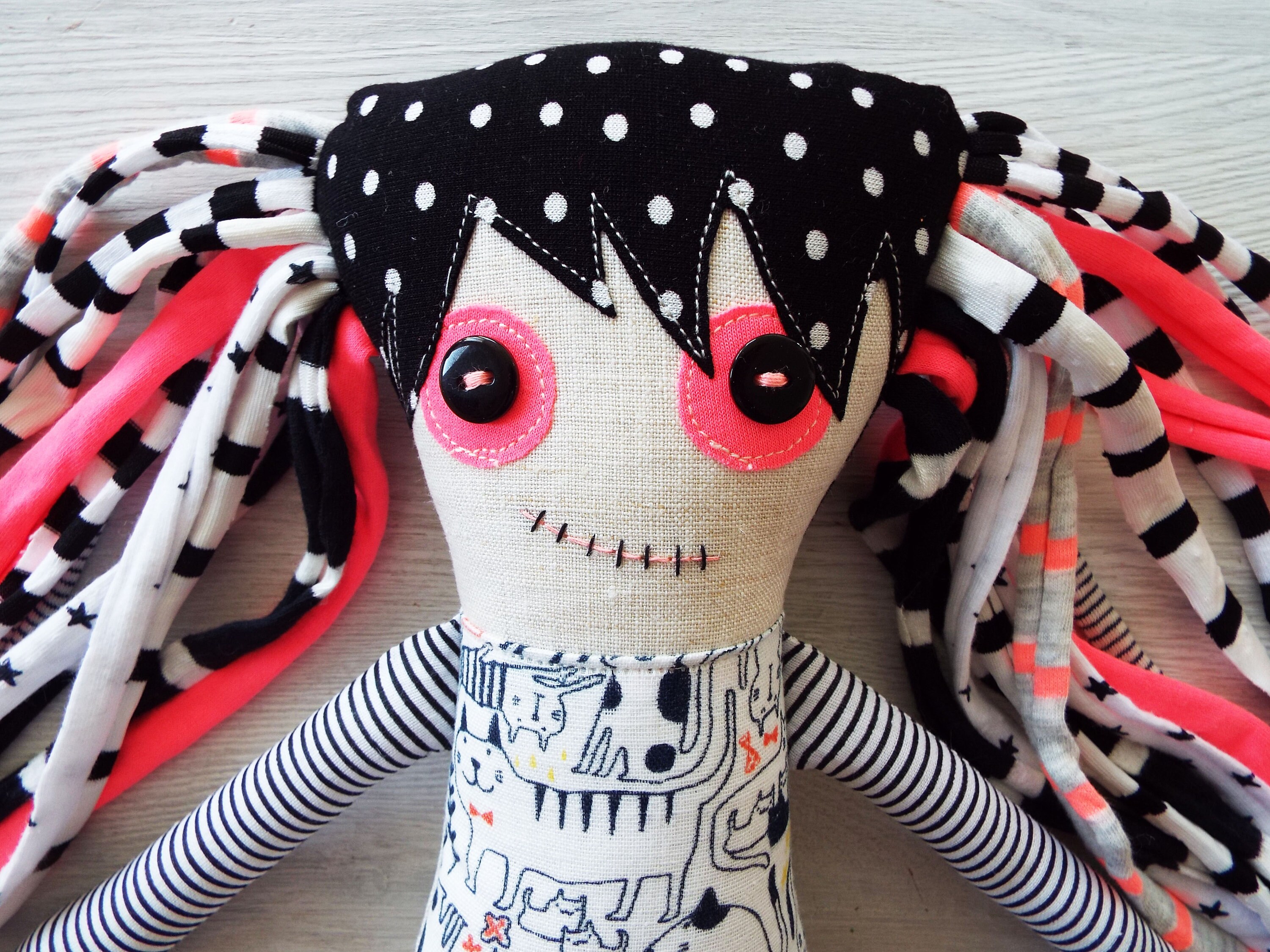 Halloween Gothic Doll Sewing Pattern Cloth Doll Pattern | Etsy