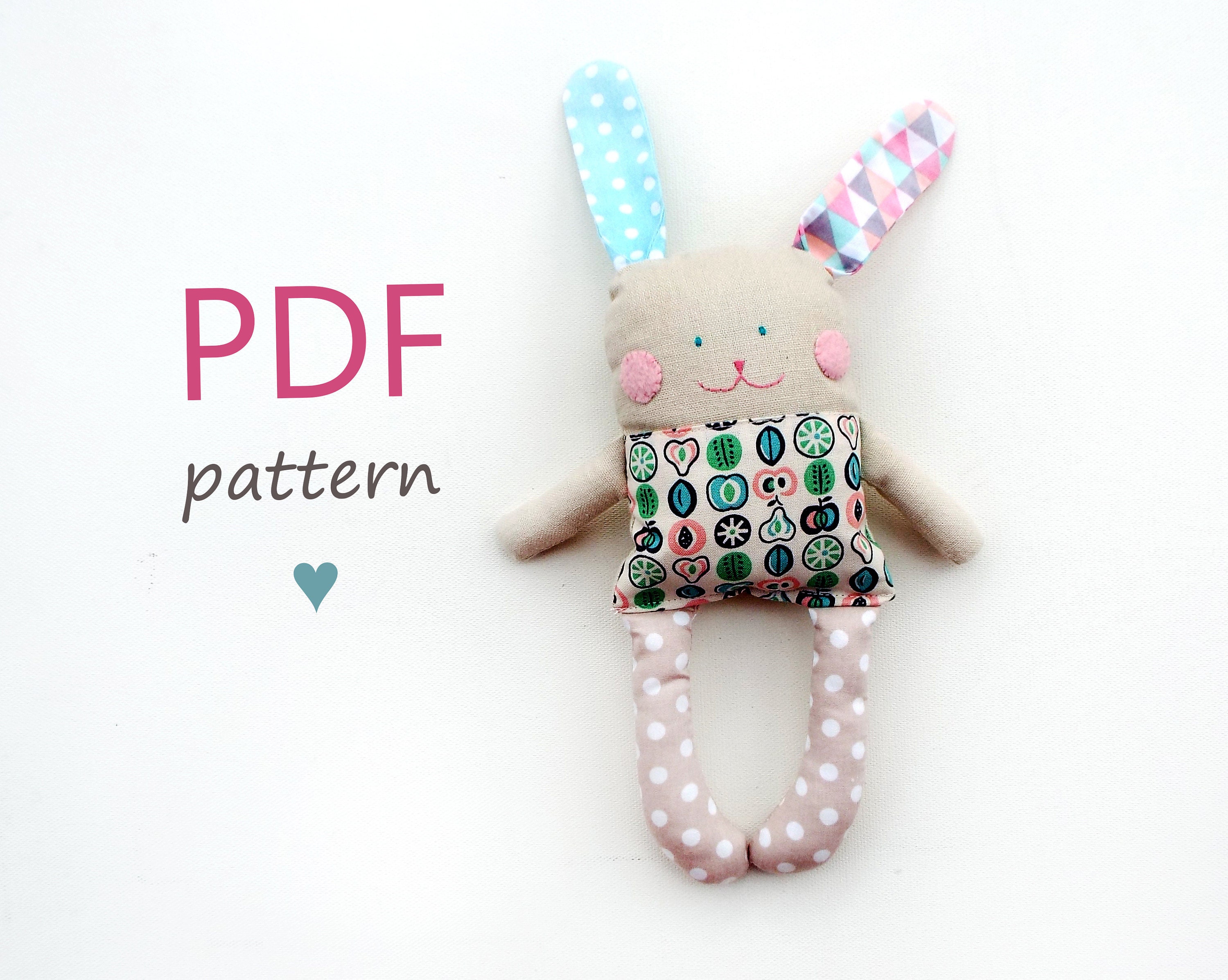 DIY Bunny Pattern PDF Make Your Own Woodland Plush Toy Bunny | Etsy