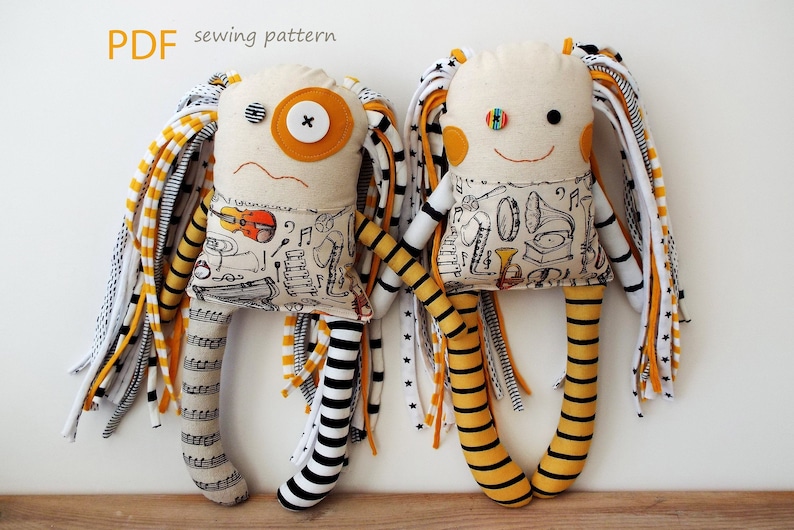 Worry Dolls Pdf Sewing Pattern. Monster Fabric Doll Pattern. - Etsy