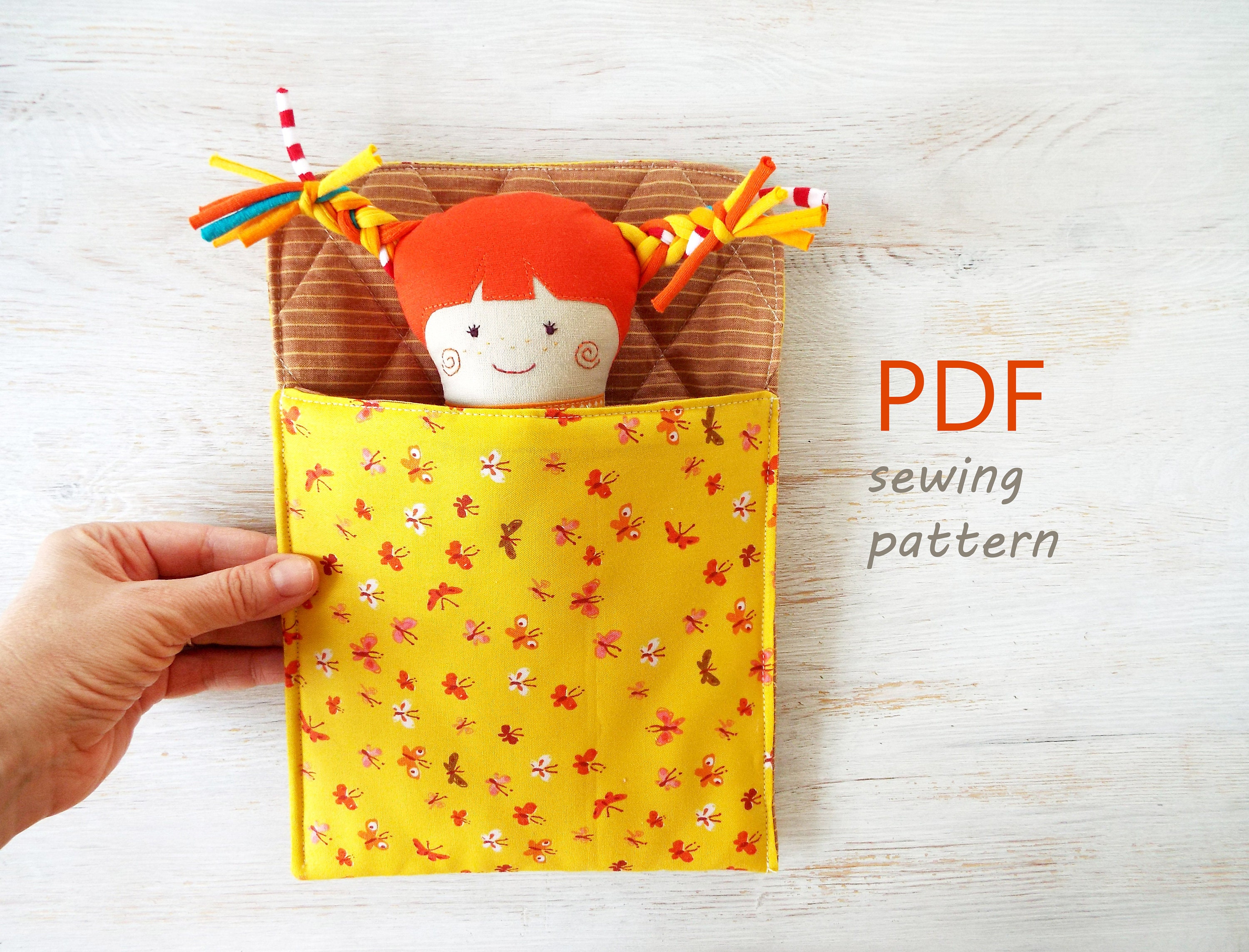 Cloth Rag Doll in Sleeping Bag Sewing Pattern Stuffed Doll | Etsy