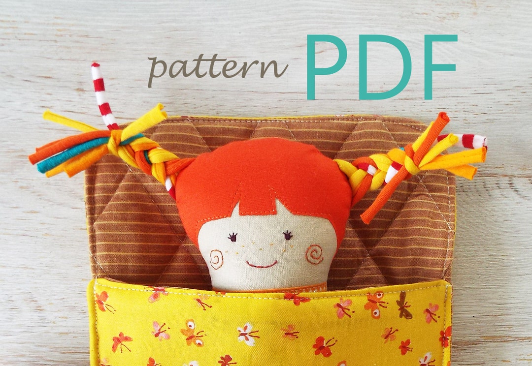 Cloth Rag Doll in Sleeping Bag Sewing Pattern, Stuffed Doll Pattern PDF ...