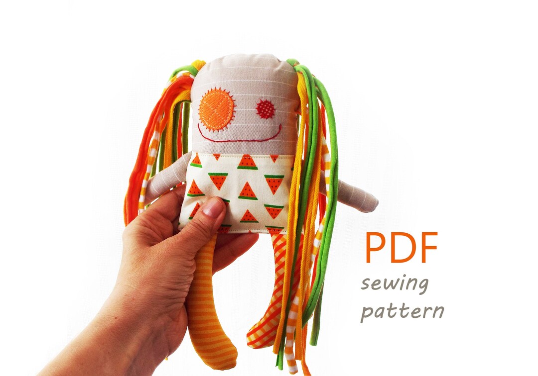 Pattern Little Monster Doll DIY, Textile Stuffed Small Fabric Monster ...