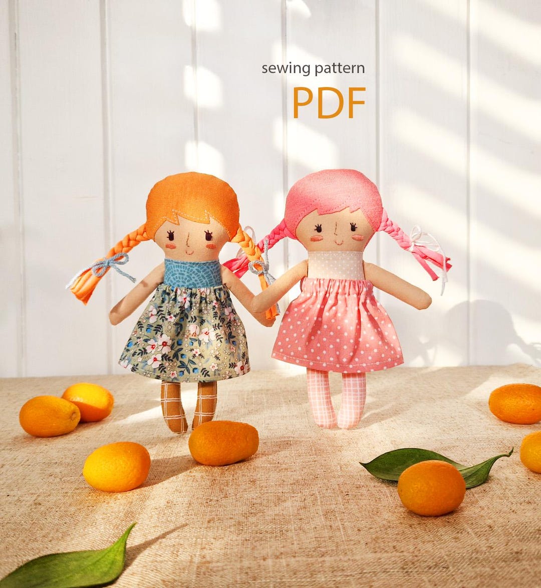 Mini Rag Doll Sewing Pattern 6" Stuffed Toy Pocket - Etsy UK