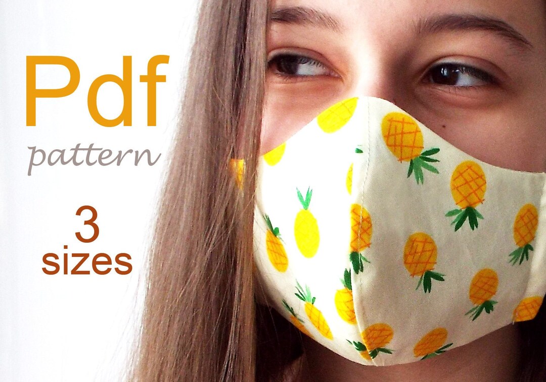 Washable Face Mask Pattern PDF Sewing, 3 Size for Family, to Sew ...