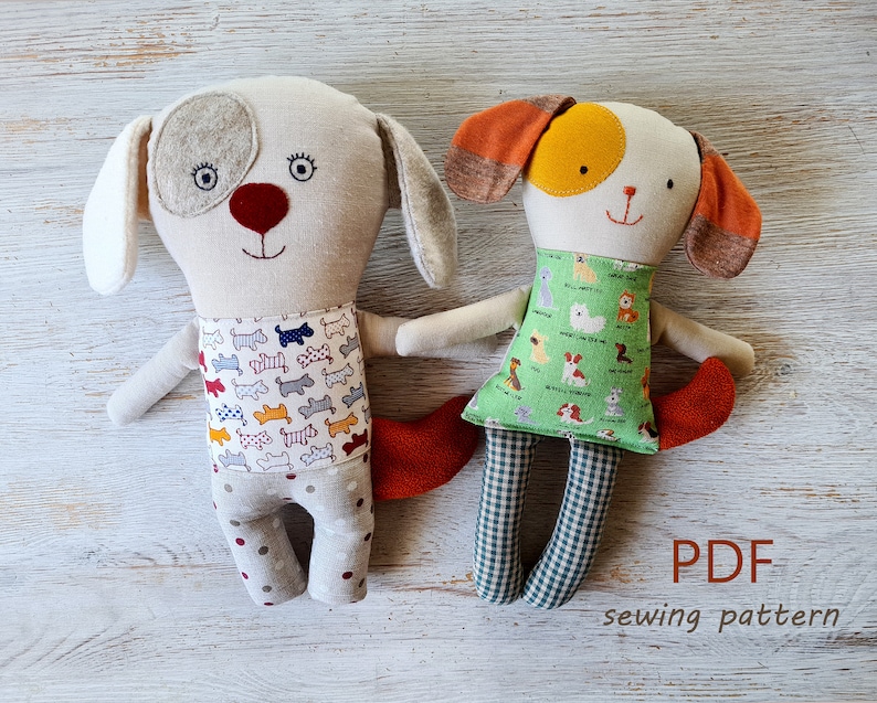 Animal Pattern to Sew Fabric Doll Dog Stuffed Animal 2 in 1. - Etsy