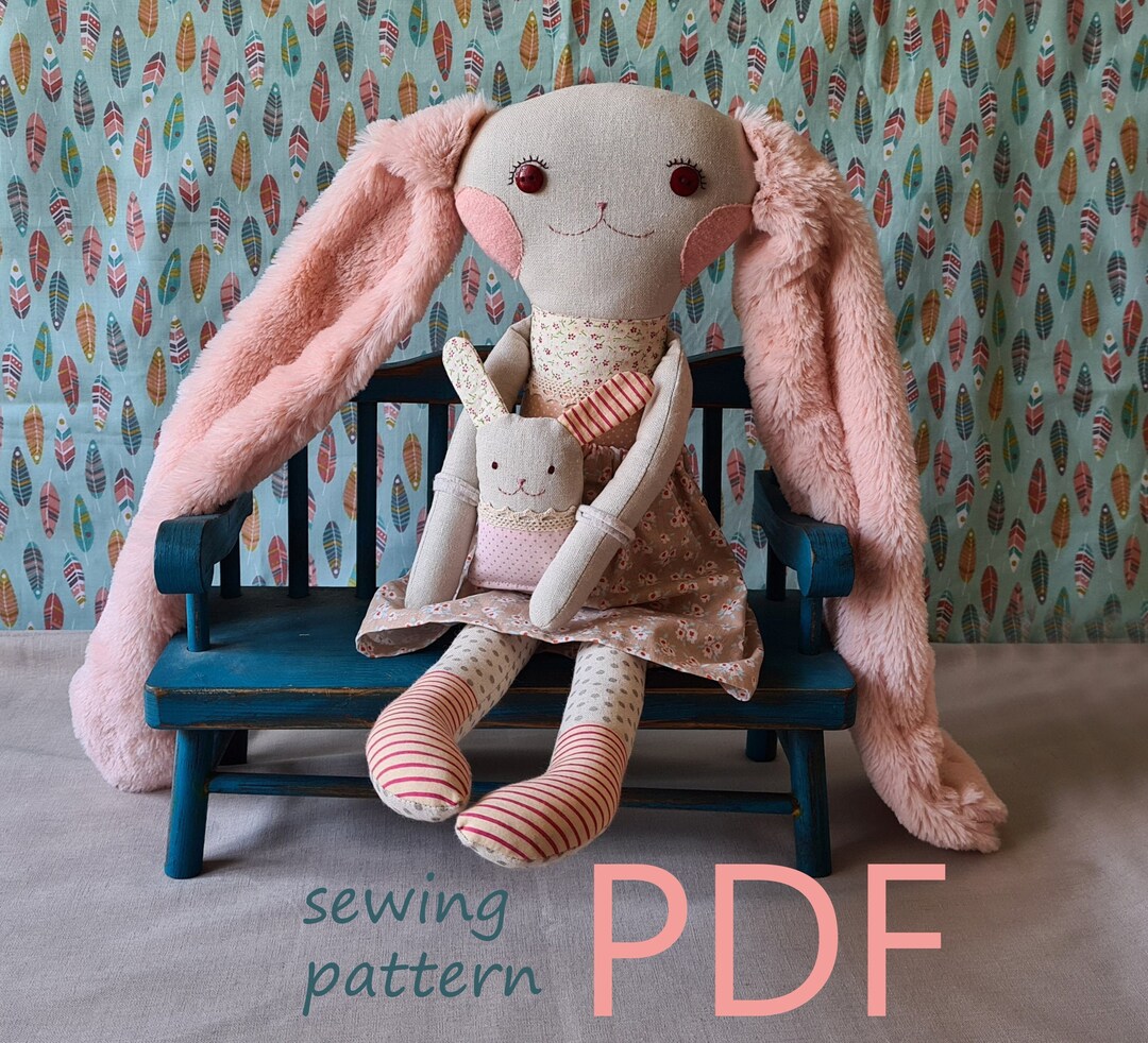 DIY Stuffed Bunny Doll With Clothes & Mini Bunny Pattern Sewing PDF ...