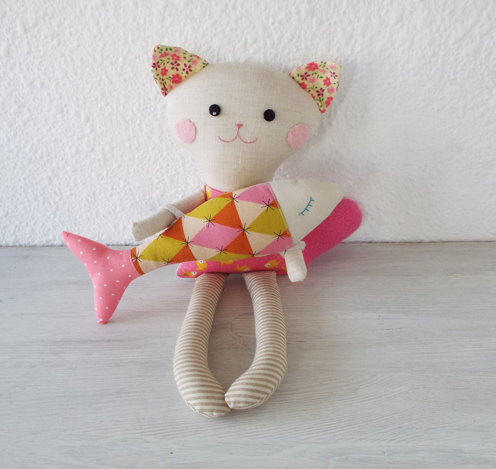 Stuffed Cat Doll and Fish Pattern Sewing PDF Handmade DIY - Etsy