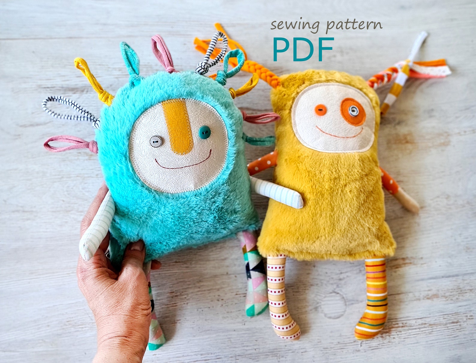Plushie Monster Doll Sewing Pattern, Plush Toy, Worry Doll for Toddler ...