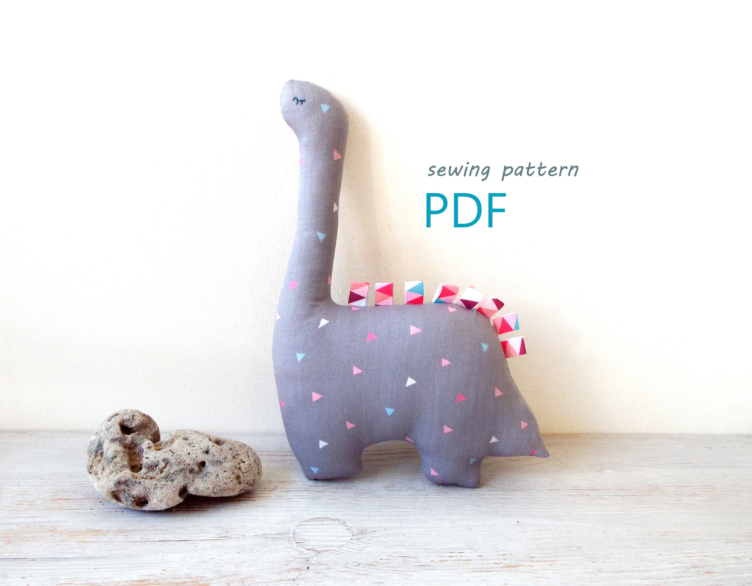 Dinosaur Toy Sewing Pattern . Dinosaur Gift Plush Sewing - Etsy