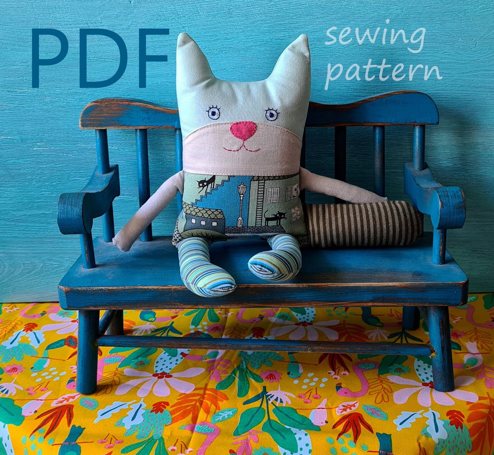 Rag Cat Doll Pattern Sewing PDF Handmade Cloth Doll Pattern - Etsy