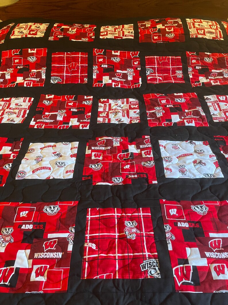 Wisconsin Badgers Twin Size Quilt Created Using Three Different ...