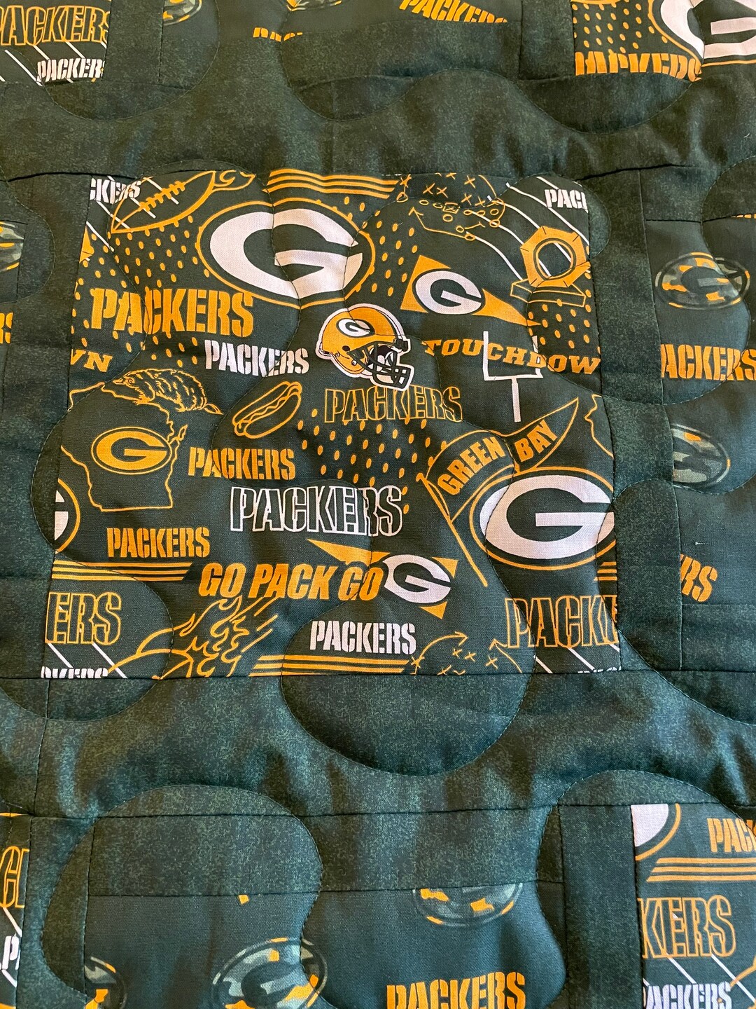 Green Bay Packers Themed Twin Size Quilt - Etsy