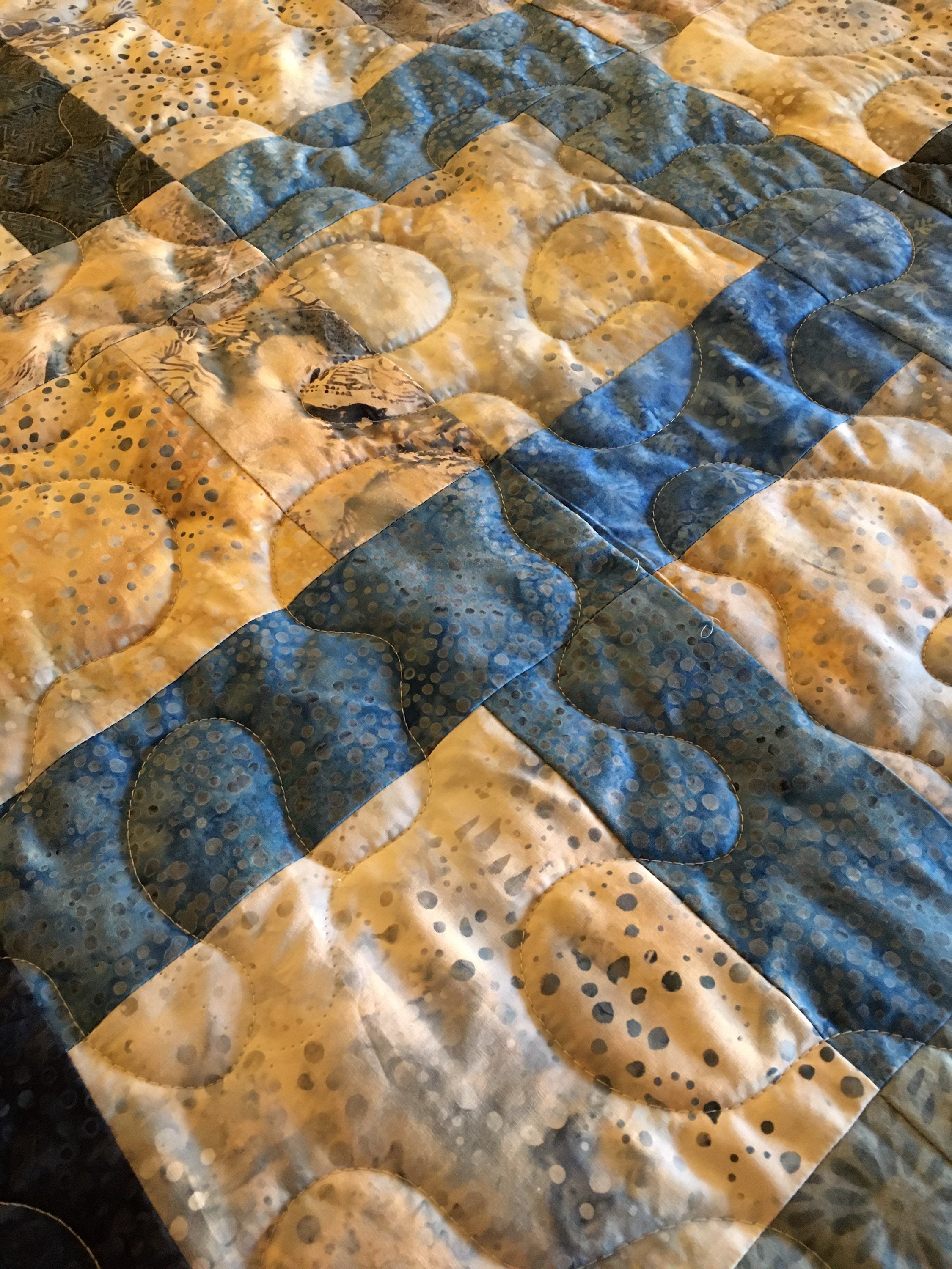 Blue Batiks Are Combined to Fashion This Queen Size Quilt - Etsy