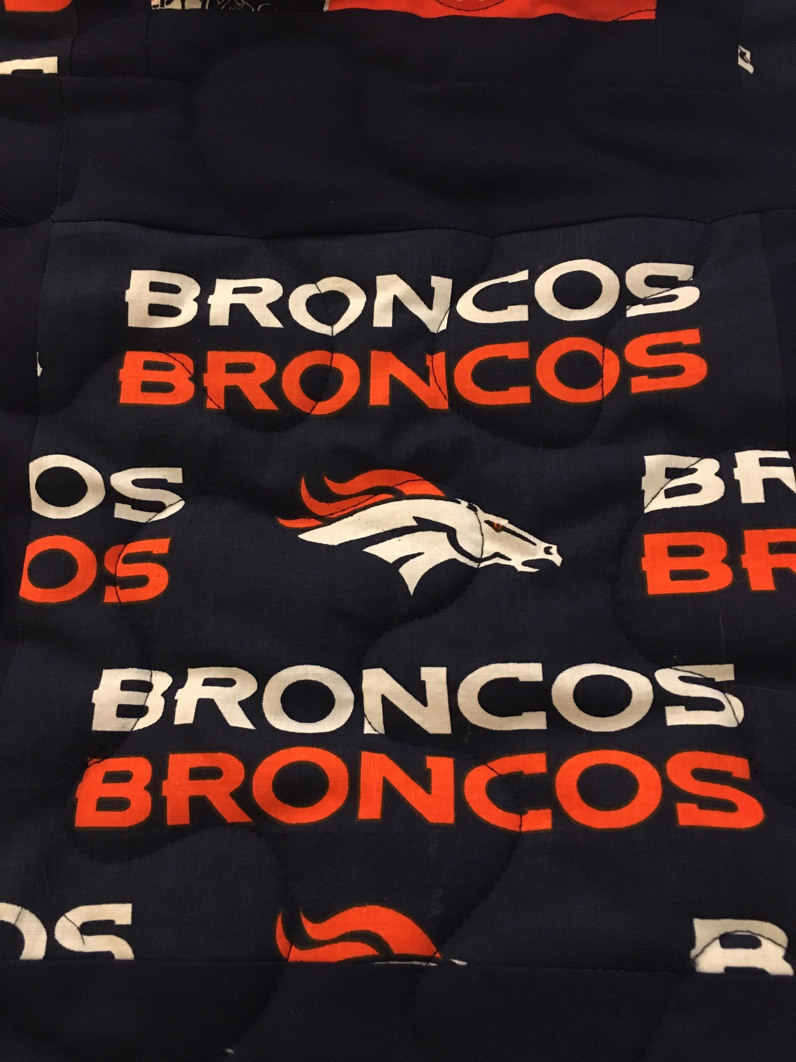 Denver Broncos Licensed Fabrics Were Used to Create This Handmade Twin ...