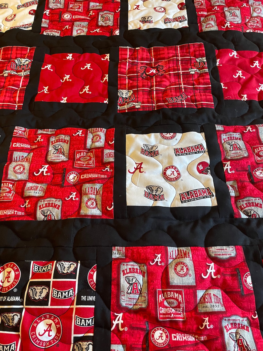 This is a New Alabama Twin Size Quilt Handcrafted Using 5 Licensed ...