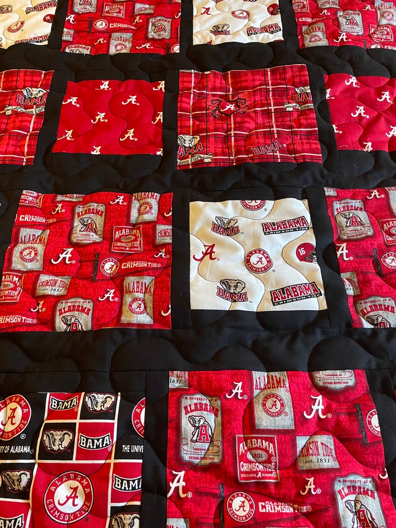 This is a New Alabama Twin Size Quilt Handcrafted Using 5 Licensed ...