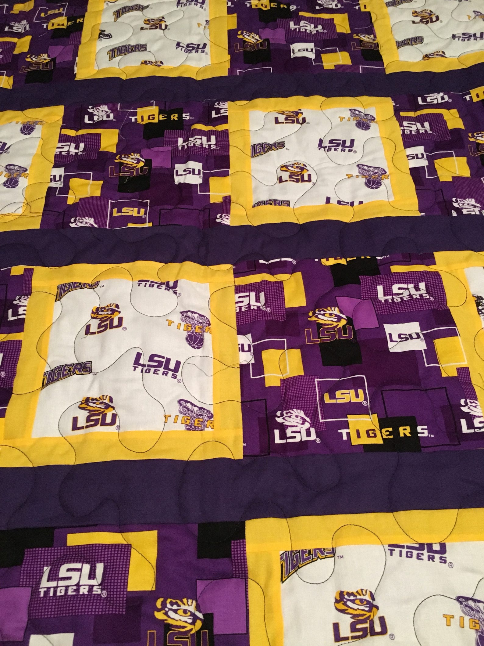LSU Tiger Themed Twin Size Quilt Made With Two Different - Etsy
