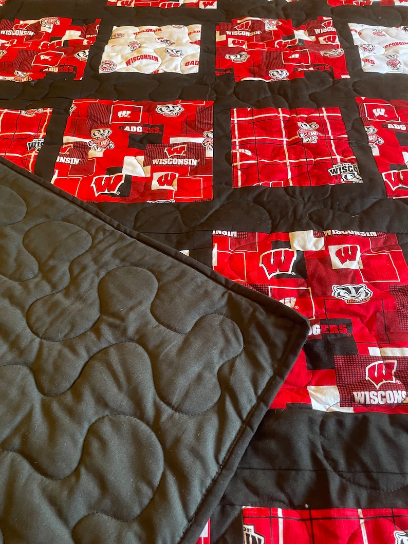 Wisconsin Badgers Twin Size Quilt Created Using Three Different ...