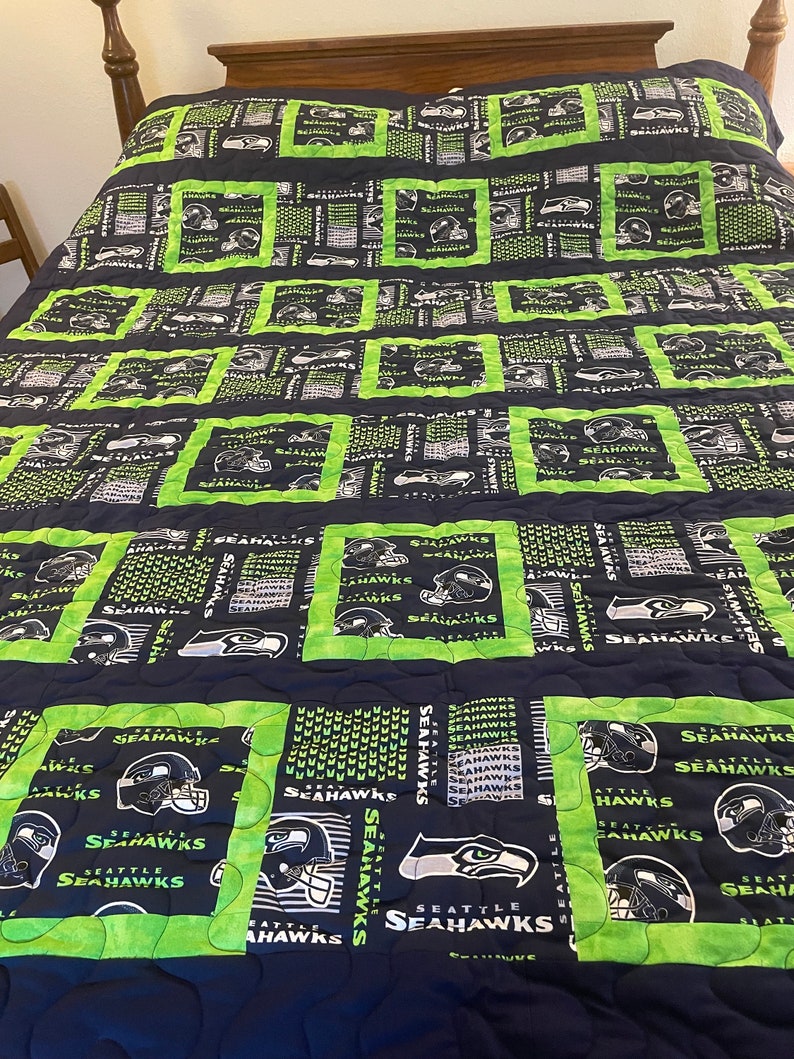 Seattle Seahawks Licensed Fabrics Are Featured in This Twin Size ...