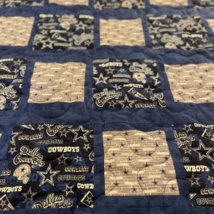 Dallas Cowboy Fabrics Are Combined in the Queen Size Quilt - Etsy