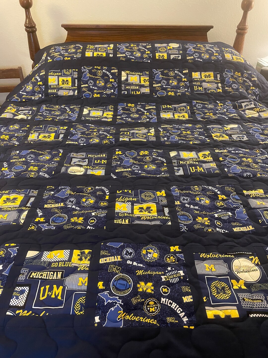 This is a New Handmade Twin Size Quilt Featuring Two Different Licensed ...