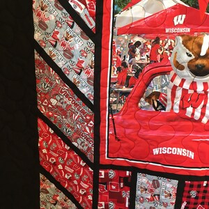Wisconsin Badger Themed Queen Size Quilt Features Several Licensed ...