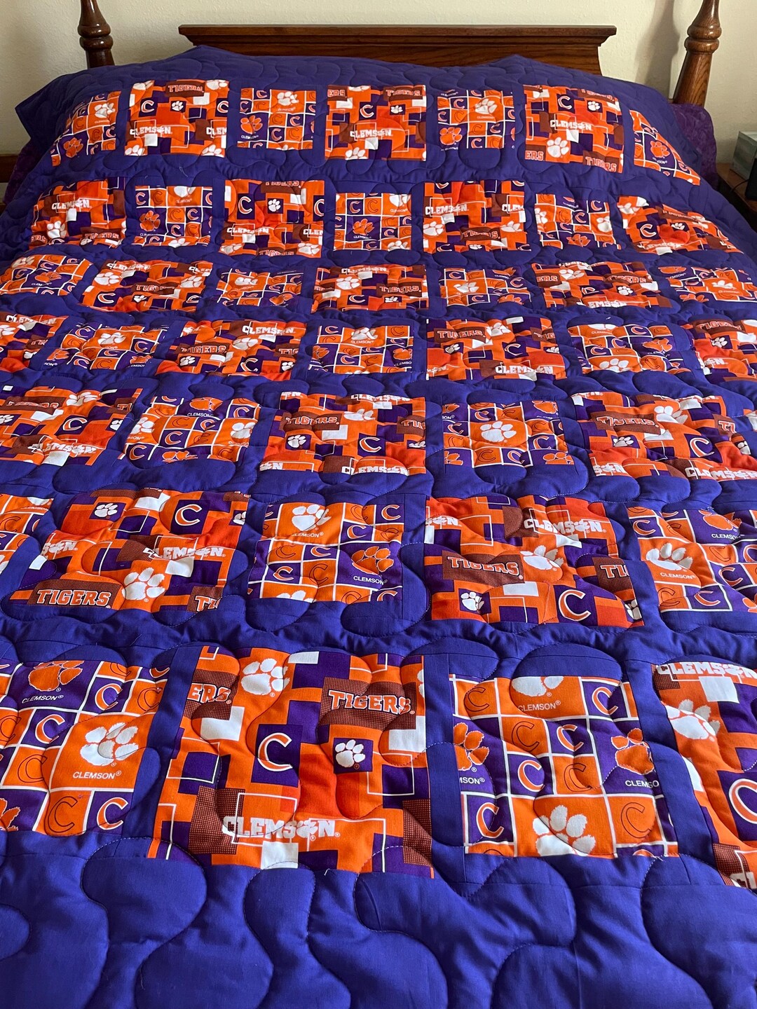 Clemson Tigers Twin Size Quilt Made With Two Licensed Team Fabbrics. - Etsy