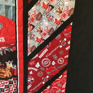 Wisconsin Badger Themed Queen Size Quilt Features Several Licensed ...
