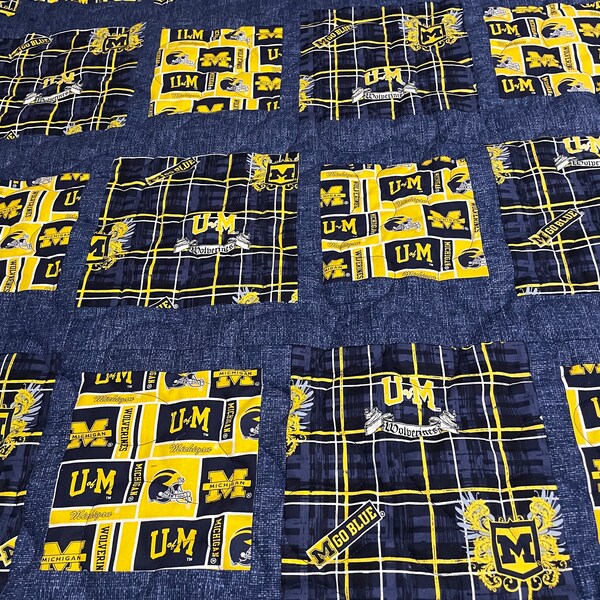 University of Michigan Fabric - Etsy
