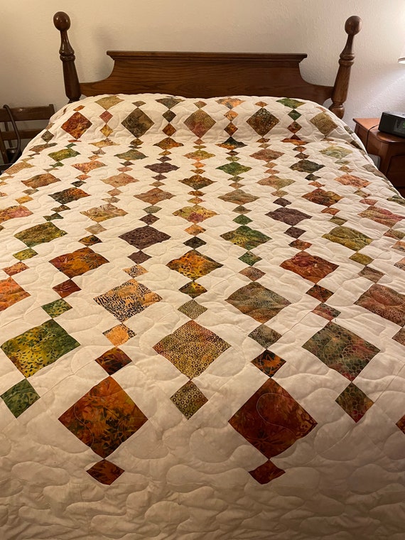 This New Queen Size Quilt is Dripping Diamonds. Beautiful Fall - Etsy